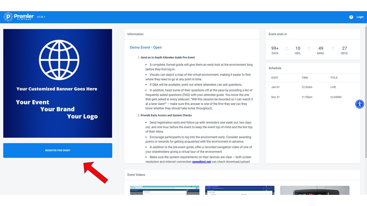 How to register as an attendee.