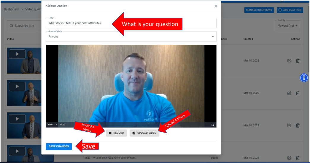 What is the Video Interview feature and how do I add one to my events?